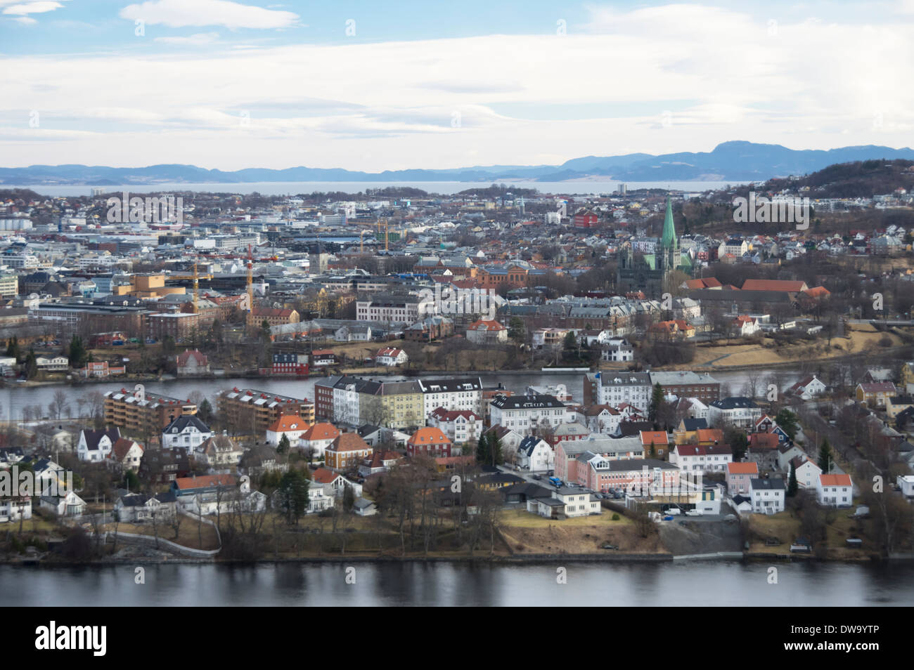 A view over Trondheim Norway from a vantage point Stock Photo - Alamy