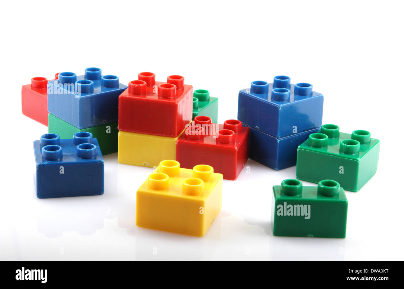 Building Blocks Isolated On White Stock Photo - Alamy