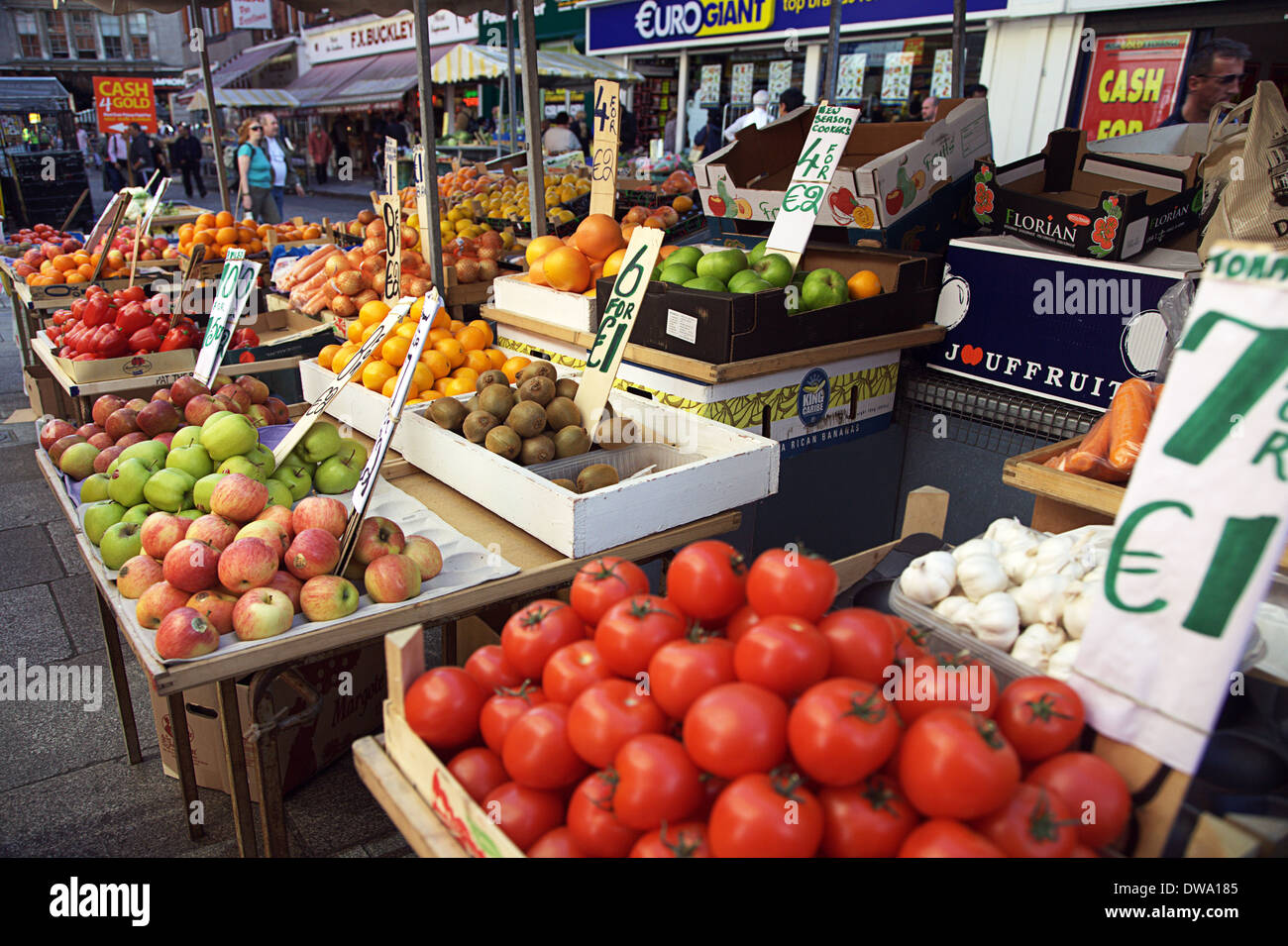 Vegetable Stall Moore Street Market Dublin Ireland Stock Photo - Alamy