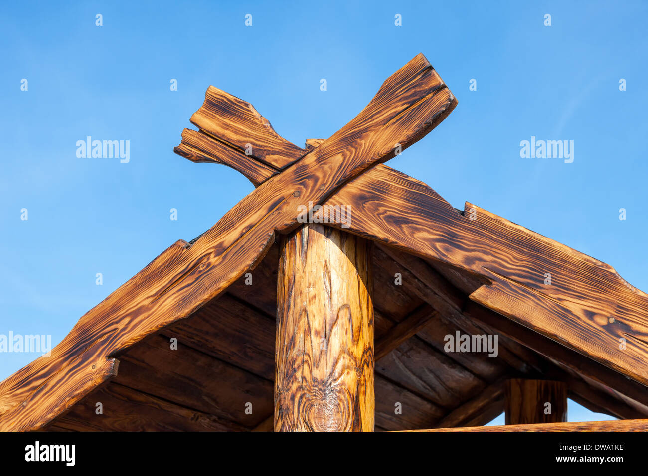 Wooden gable with traditional carving hi-res stock photography and ...