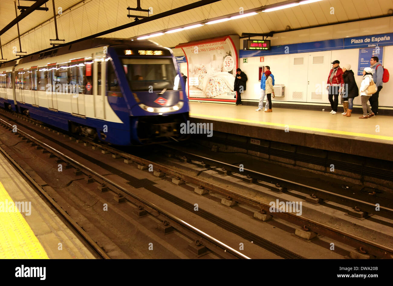 Interior of Metro train carriage in Madrid, Spain Stock Photo - Alamy