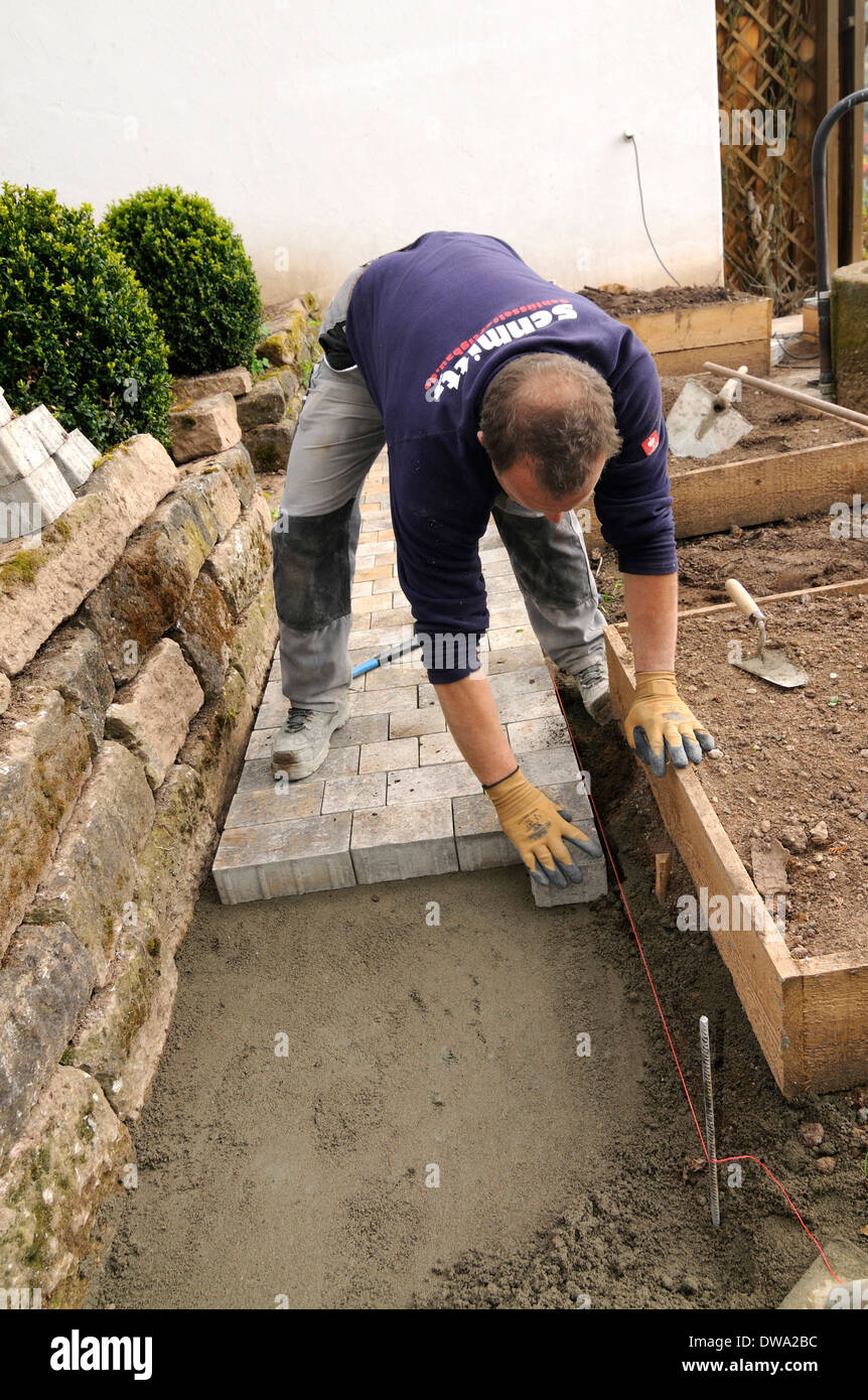 Cobbling garden path Stock Photo - Alamy