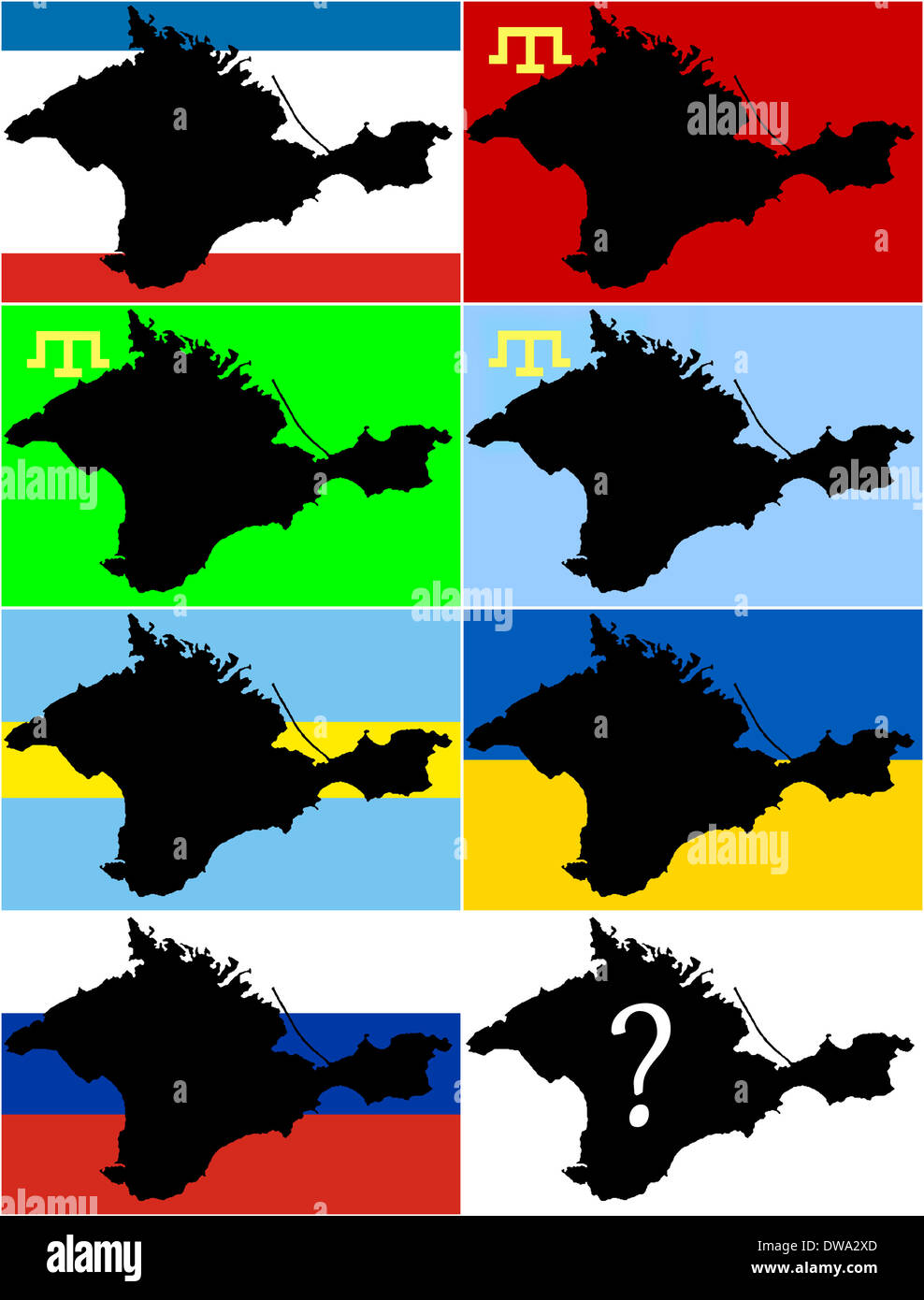 Various flags that have represented the region of Crimea in the Ukraine ...