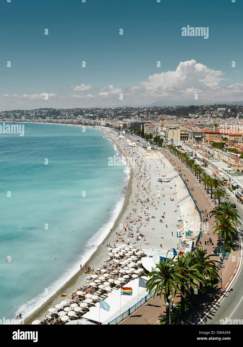 Elevated view of Promenade des Anglais, Nice, France Stock Photo - Alamy