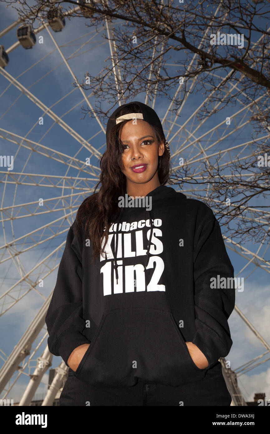 Anti Smoking T-Shirts in Manchester UK. March, 2014. 'One in two ...