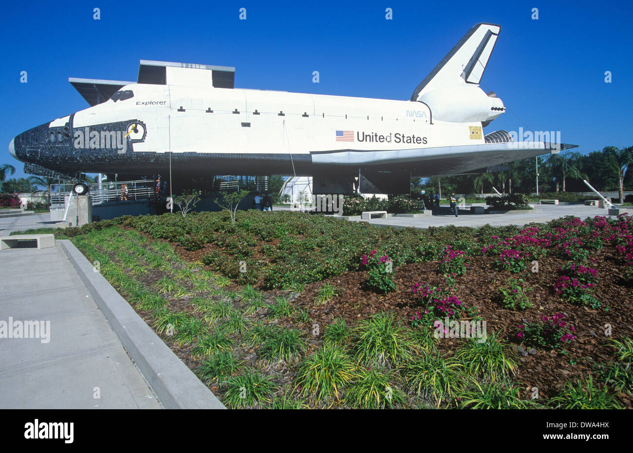 A Space shuttle replica at Kennedy Space Center, Florida, USA Stock ...