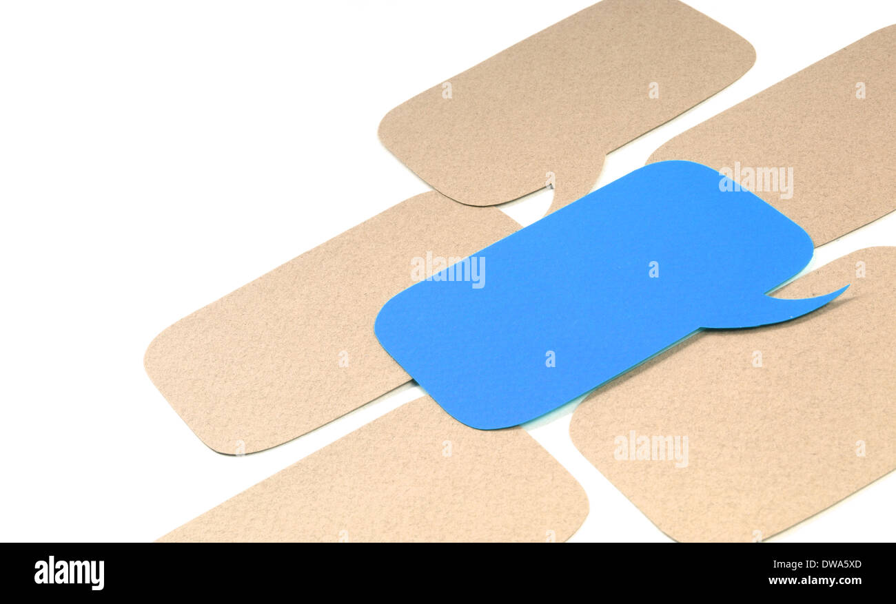 Different opinion concept, paper dialog boxes over white Stock Photo ...