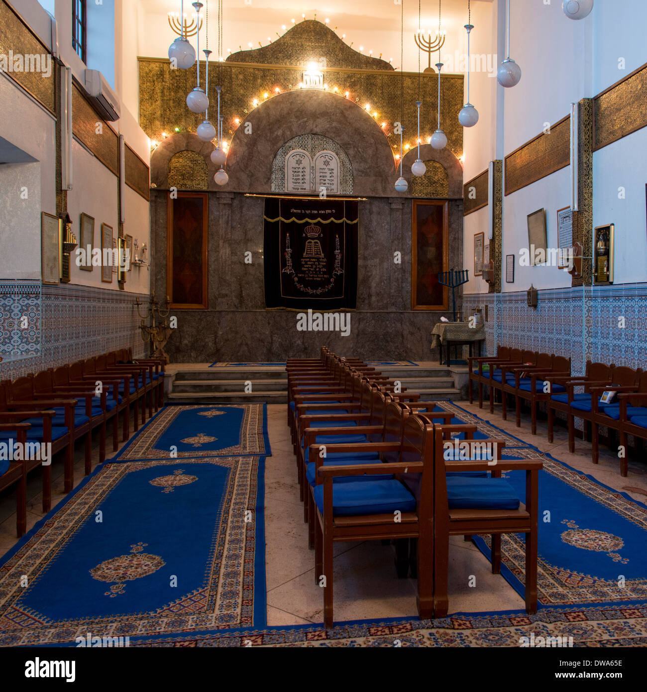 Interiors of Lezama Synagogue, Mellah, Medina, Marrakesh, Morocco Stock ...