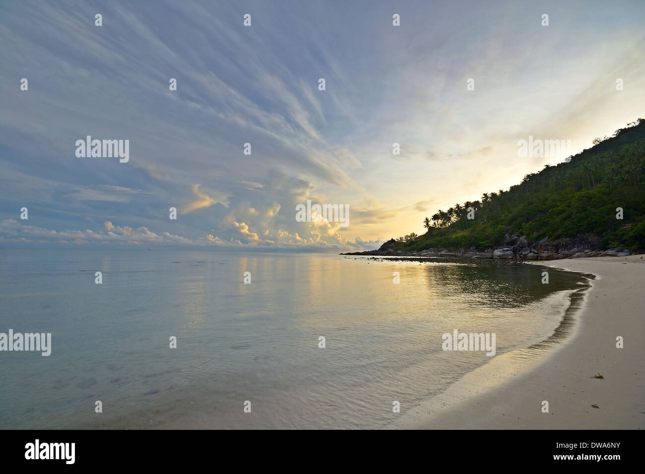 Golden sunrise and blurred motion seascape at Ao Haad Khuad (Bottle ...