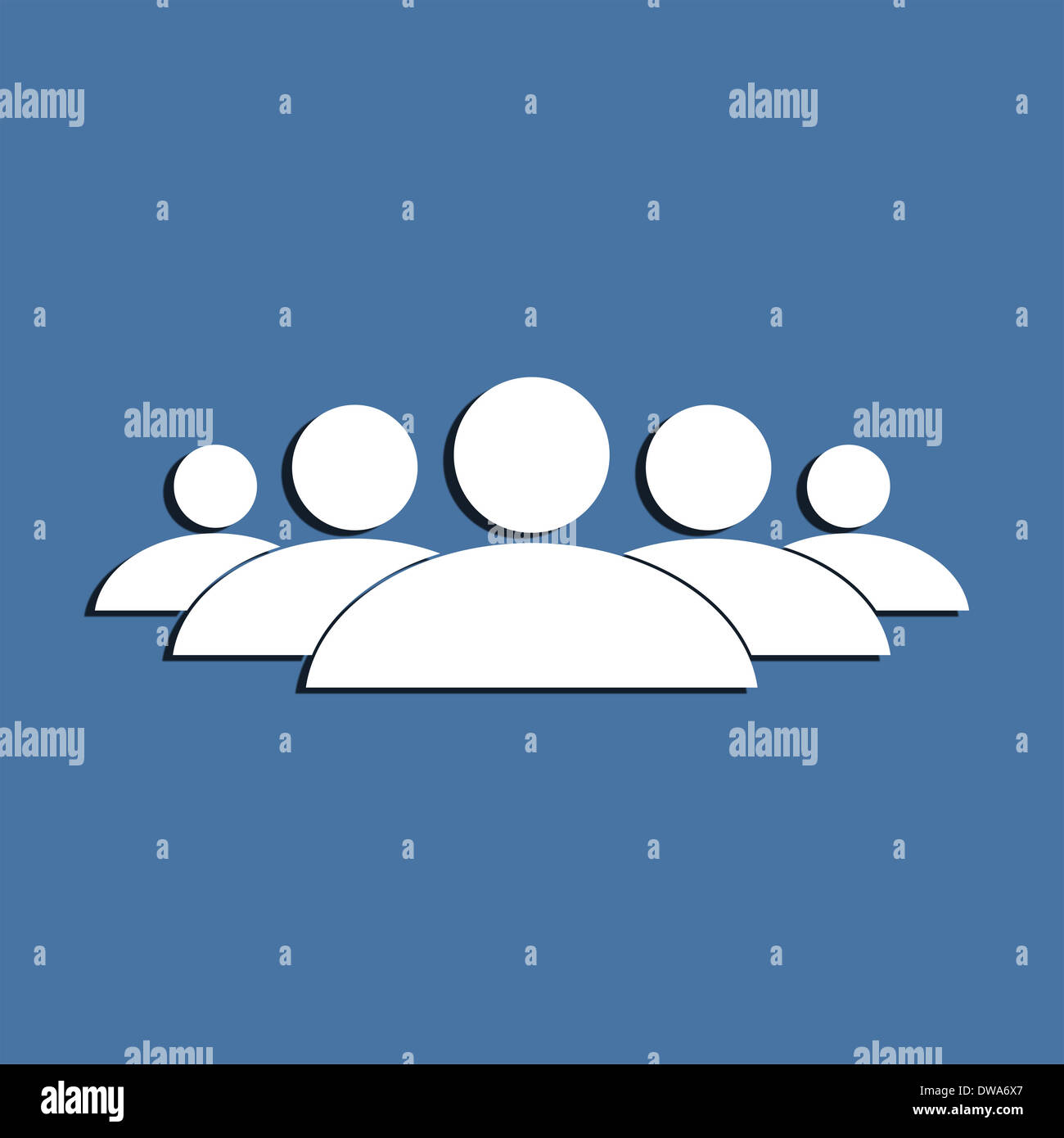 People group symbol on a blue background. Flat design element Stock ...