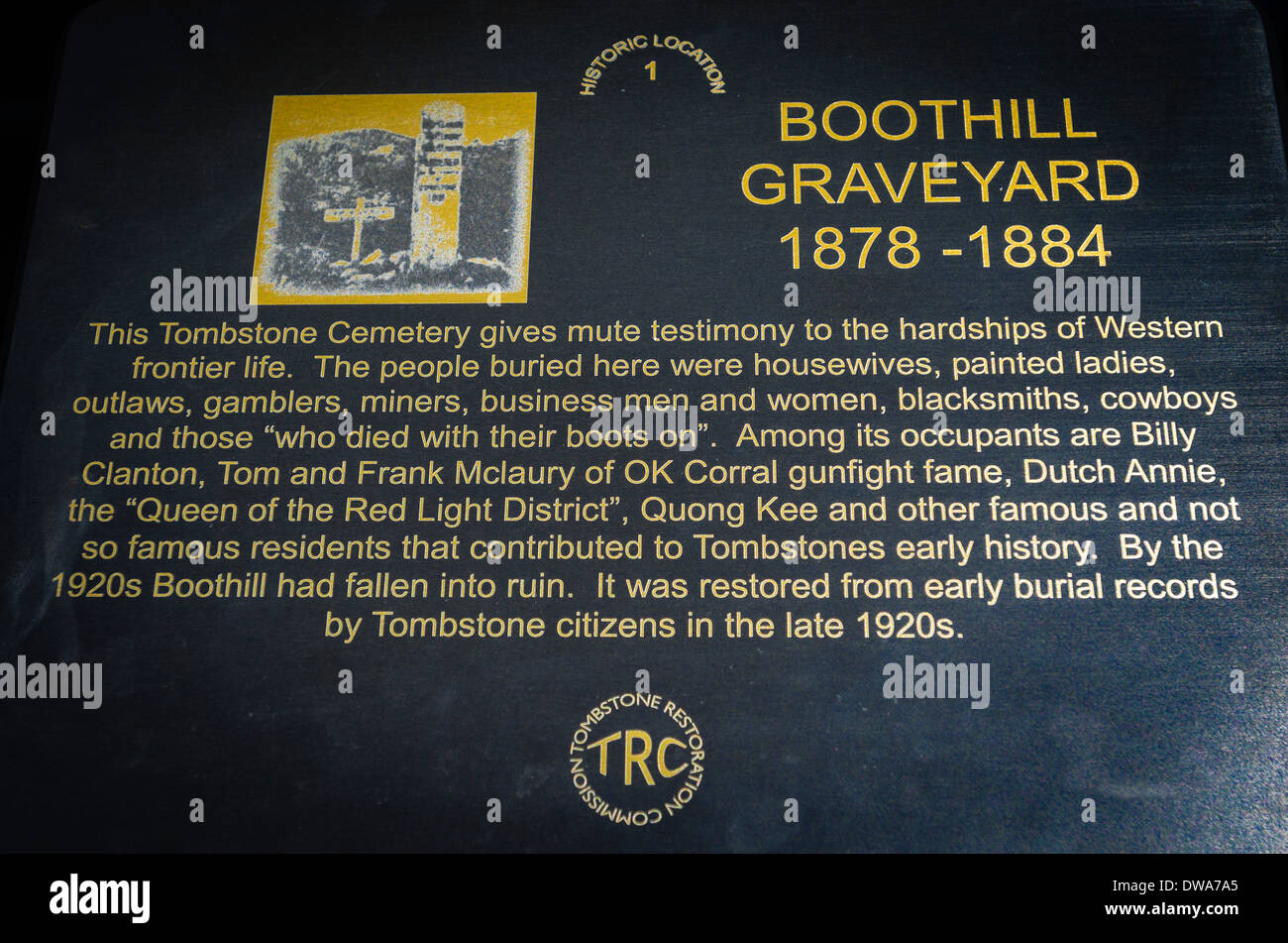 Graveyard interpretive sign hi-res stock photography and images - Alamy