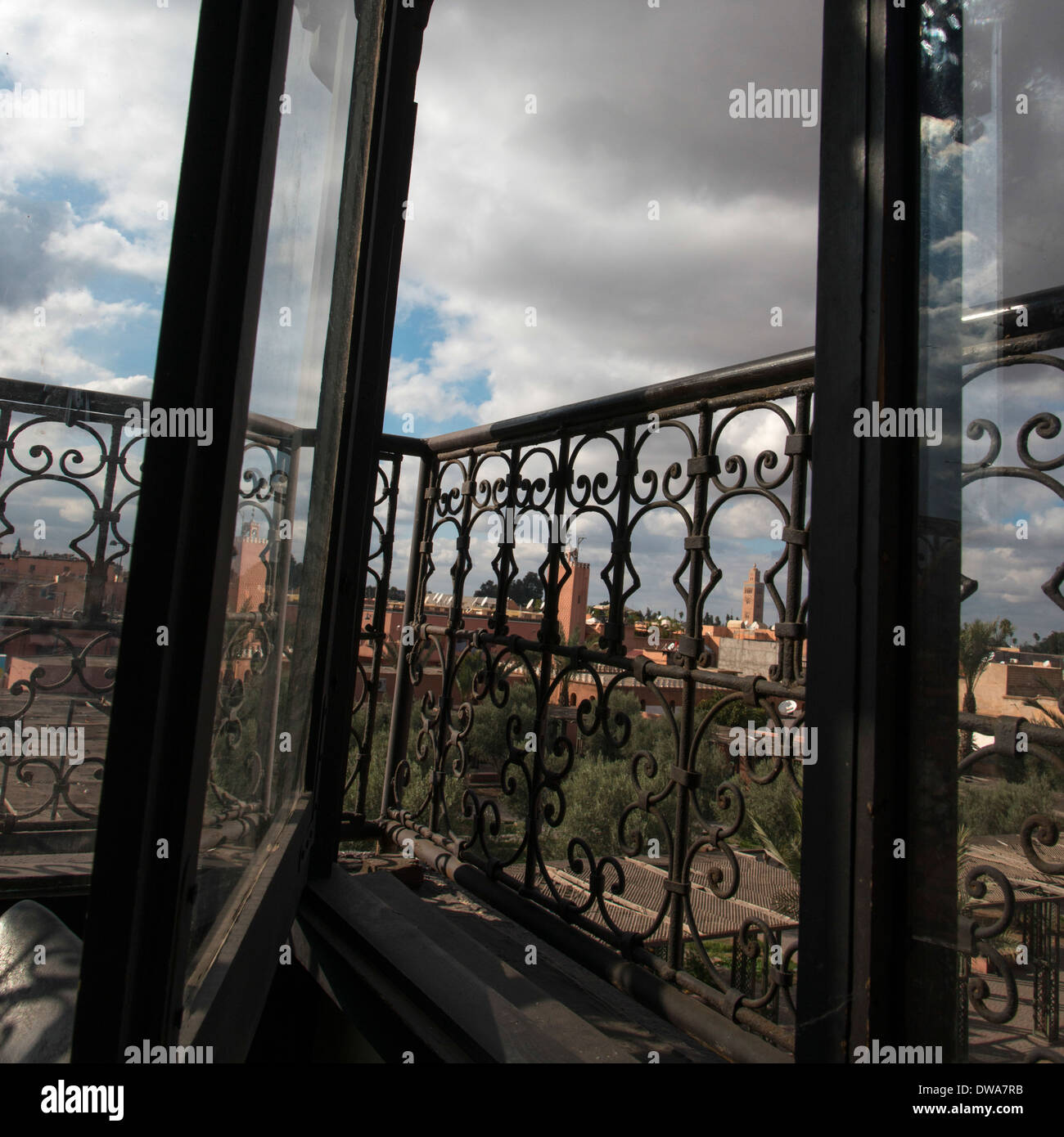City view from balcony, Medina, Marrakesh, Morocco Stock Photo - Alamy