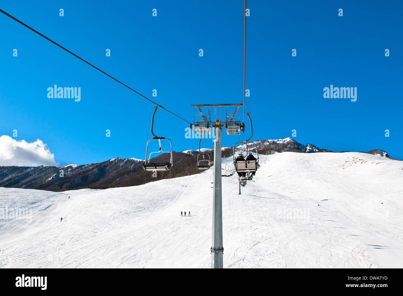 Italy, Recoaro Mille, Chair lift Stock Photo - Alamy