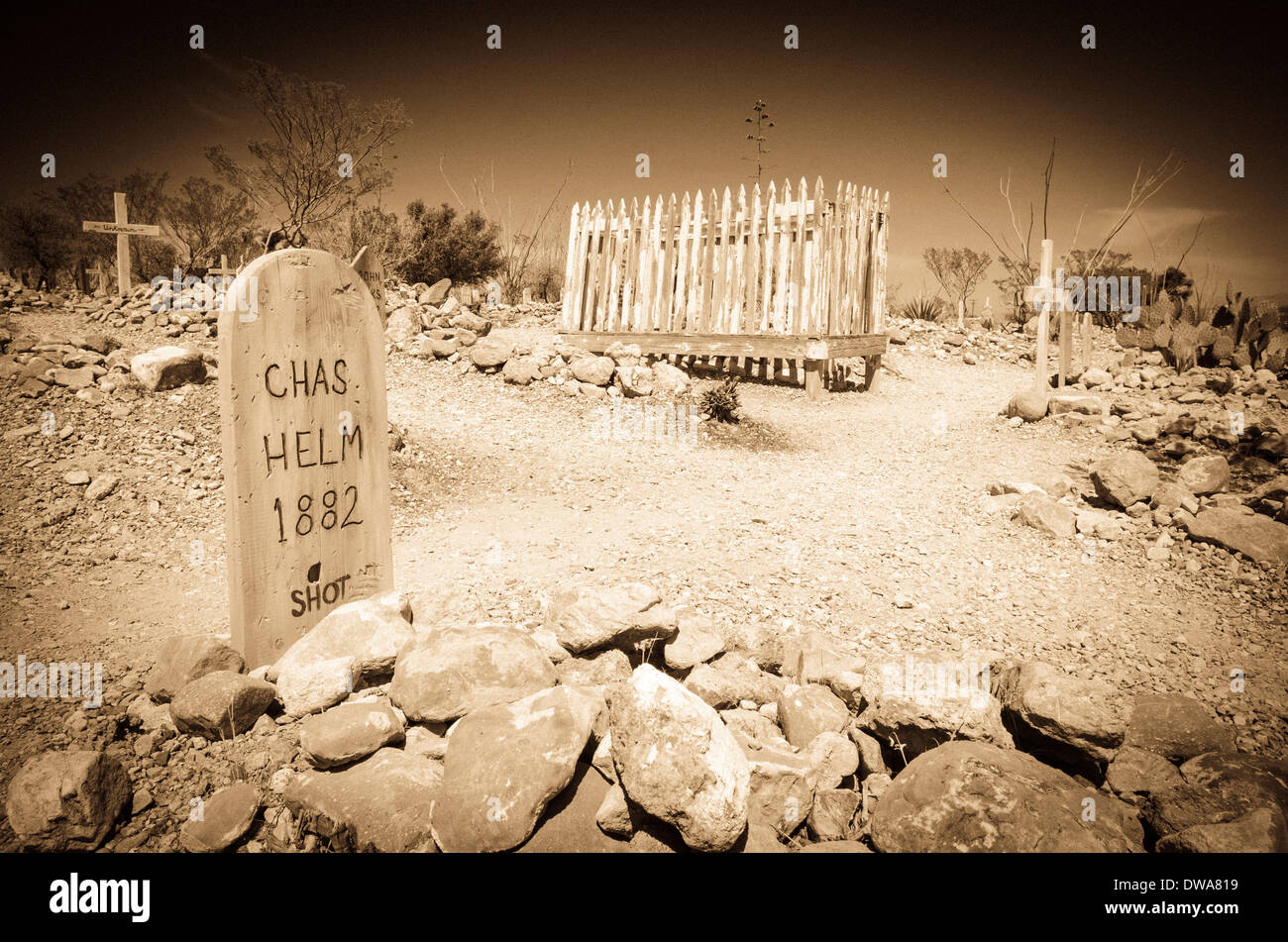 Graves at Boothill Graveyard, Tombstone, Arizona USA Stock Photo - Alamy