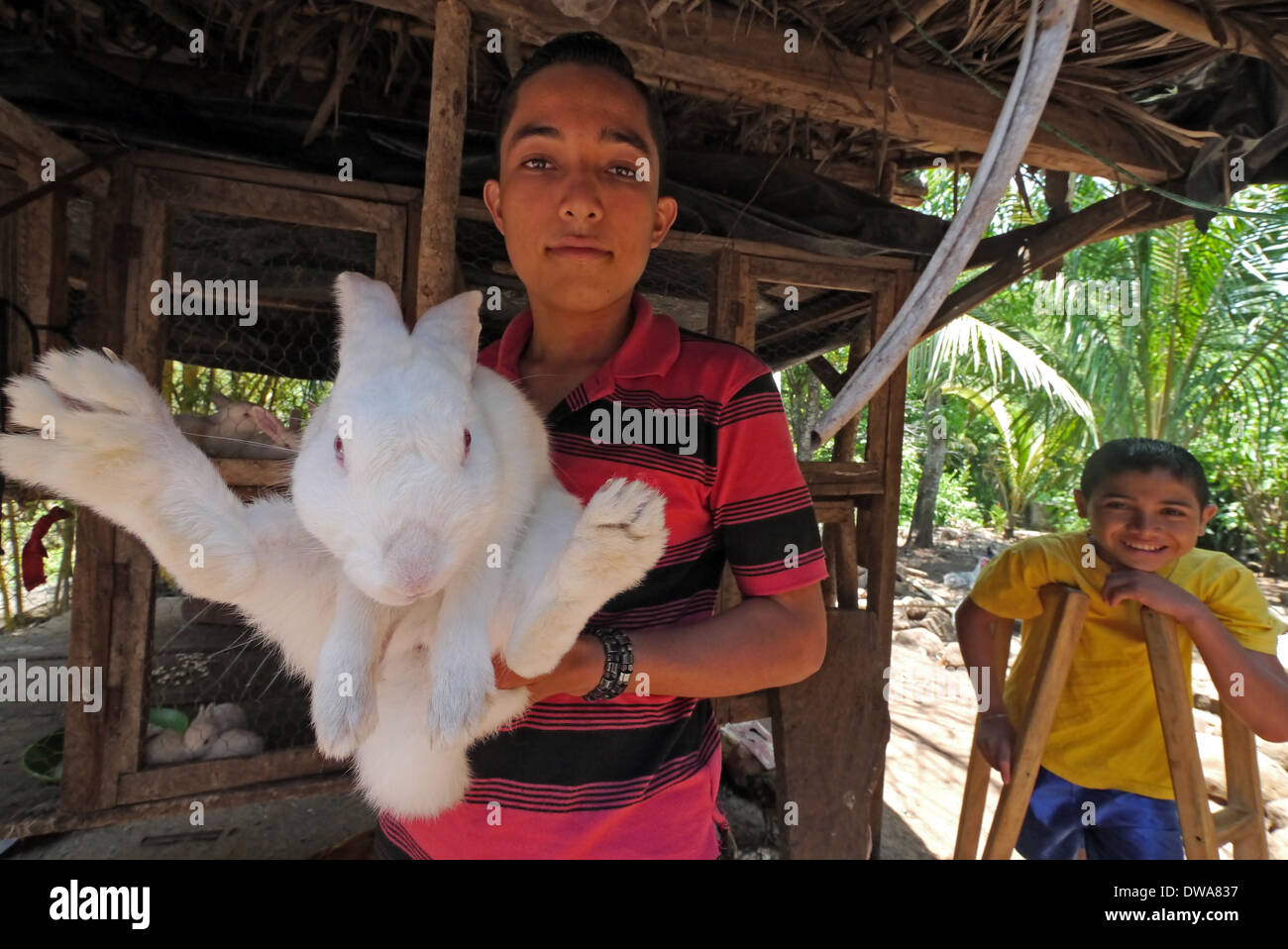 EL SALVADOR, Jujutla. Poor farming community Stock Photo - Alamy