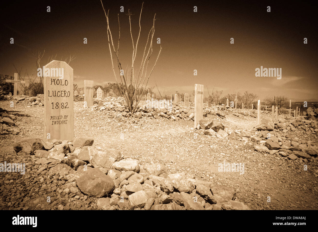 Graves at Boothill Graveyard, Tombstone, Arizona USA Stock Photo - Alamy