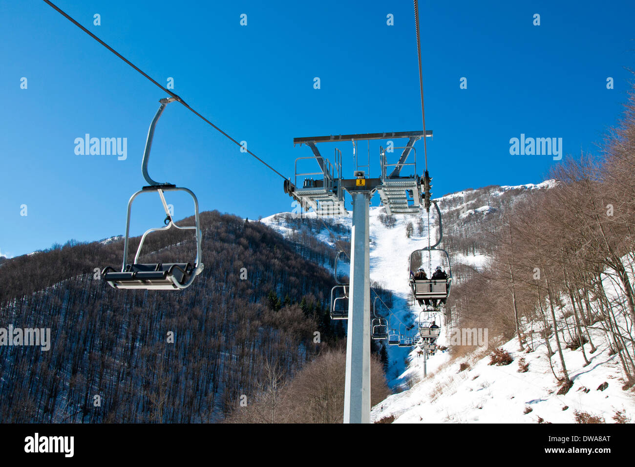 Italy, Recoaro Mille, Chair lift Stock Photo - Alamy