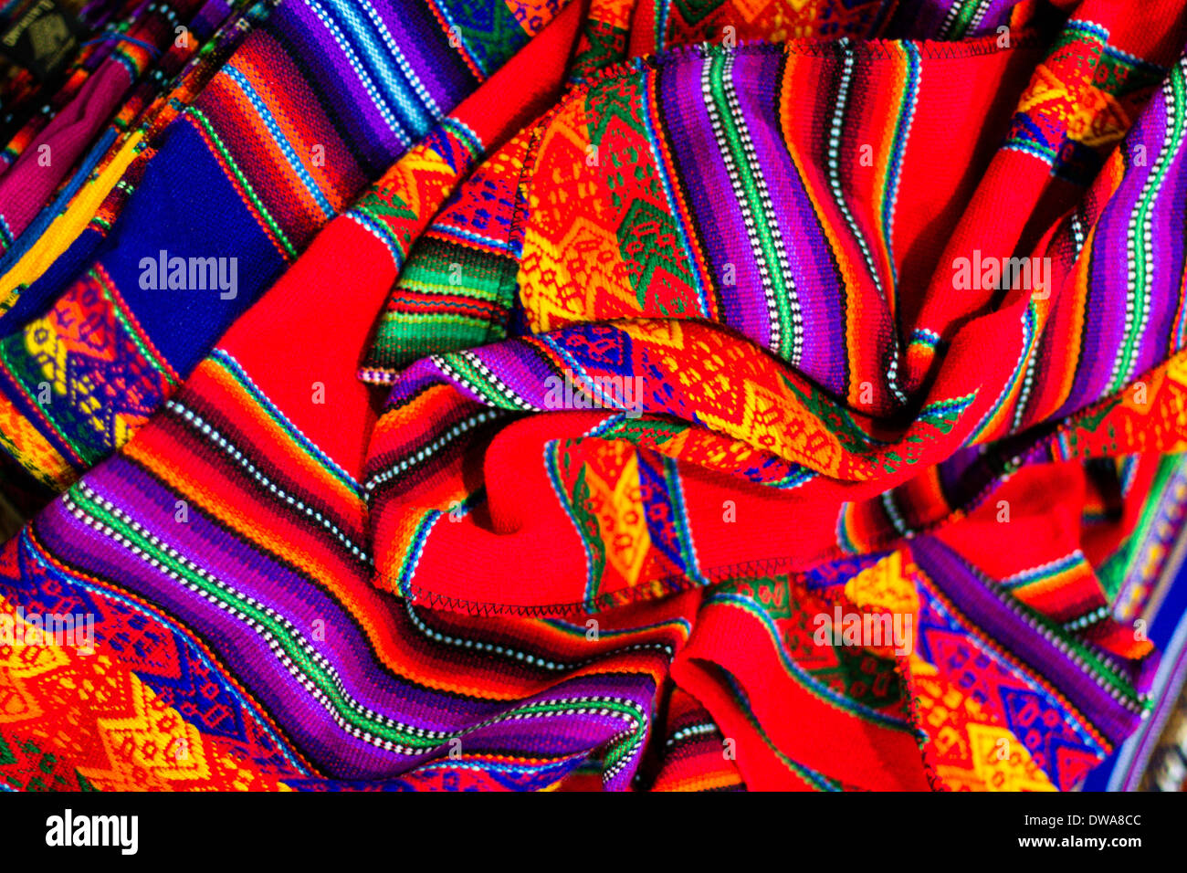 Colorful Fabric at market in Peru, South America Stock Photo - Alamy