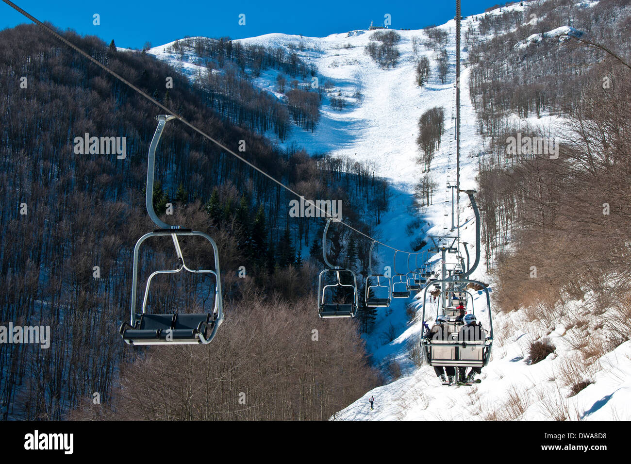 Italy, Recoaro Mille, Chair lift Stock Photo - Alamy