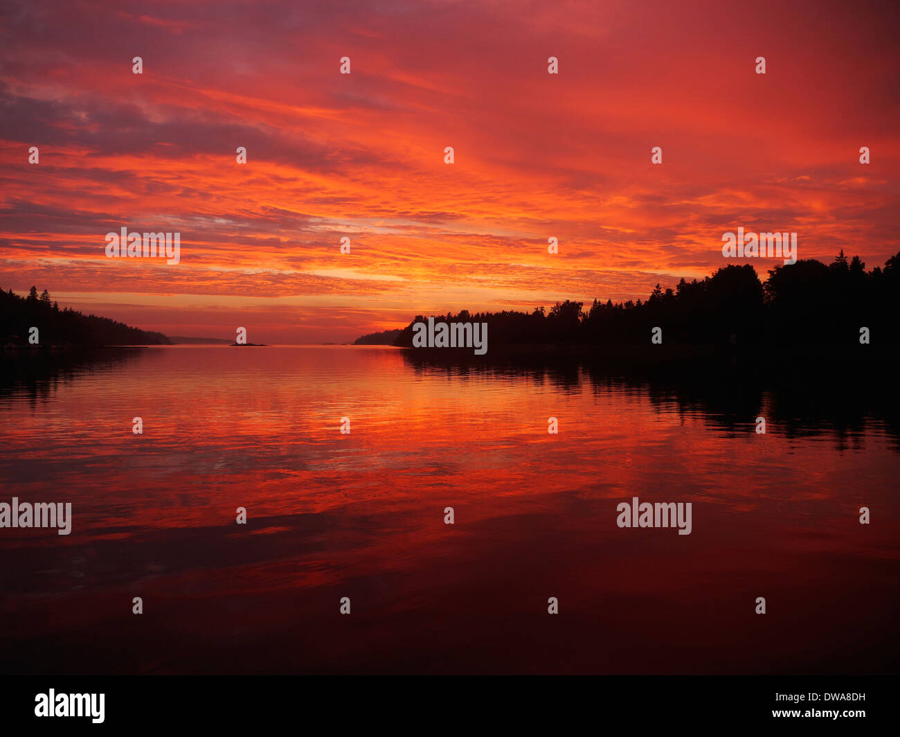 sunset at swedish coast, gulf of bothnia, sweden Stock Photo - Alamy