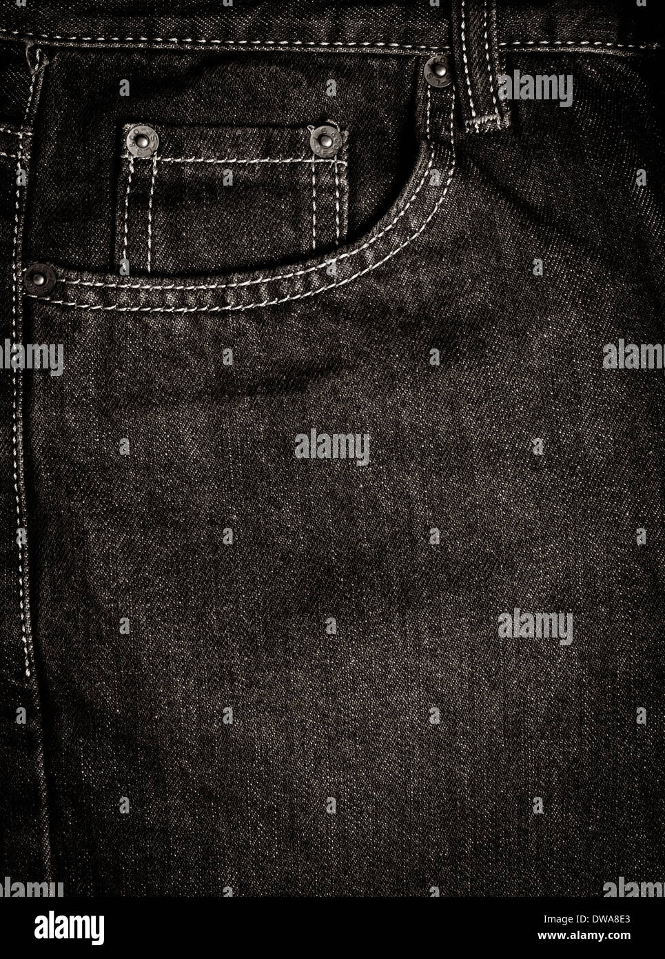 Texture of black jeans textile with sewing close up Stock Photo - Alamy