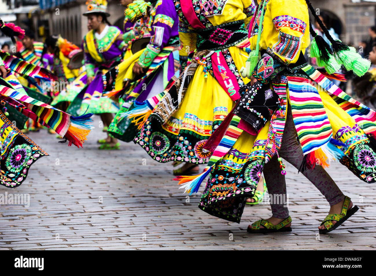 Peruvian dancers at the parade in Cusco Stock Photo - Alamy