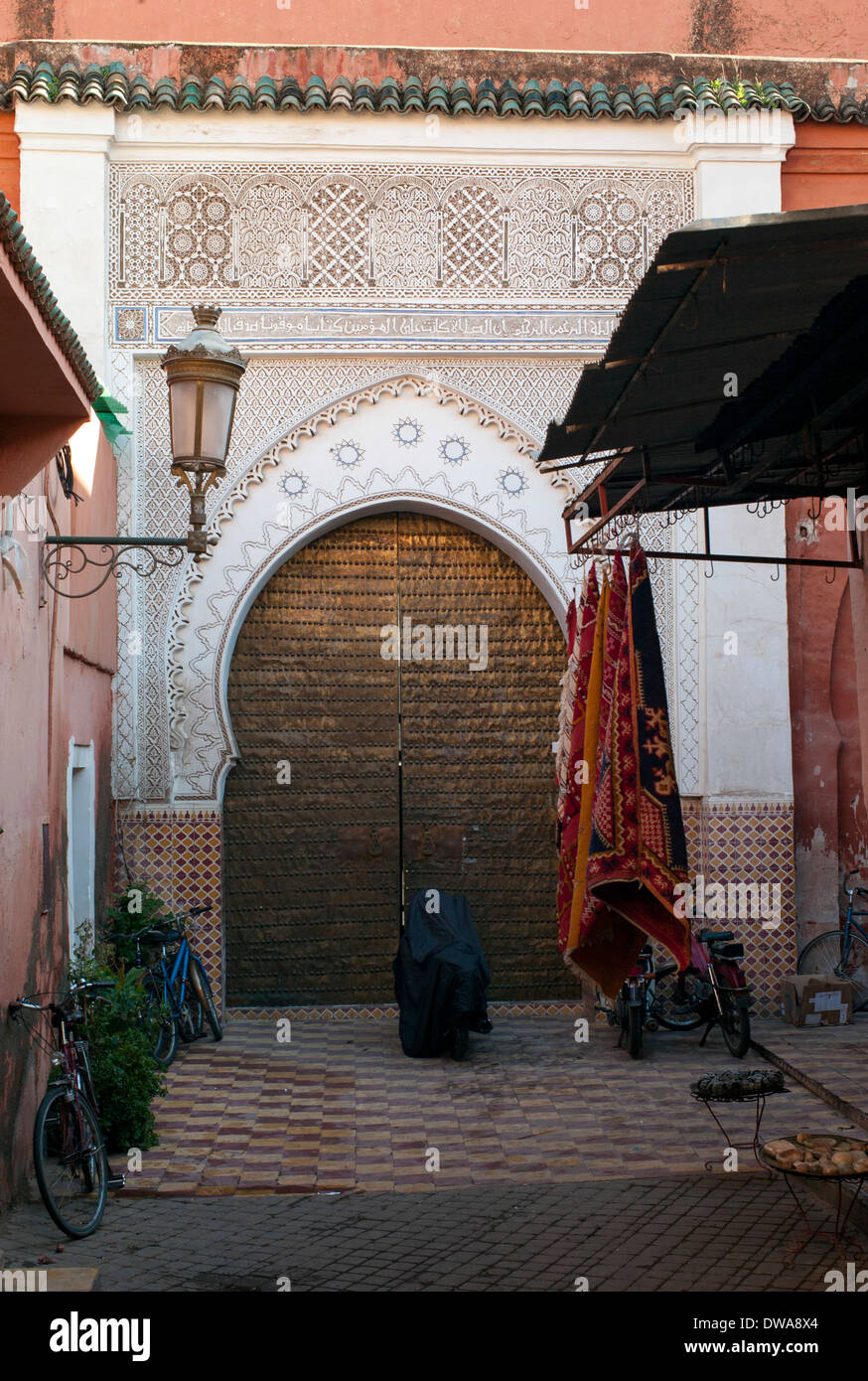 Facade of a traditional building, Marrakesh, Morocco Stock Photo - Alamy