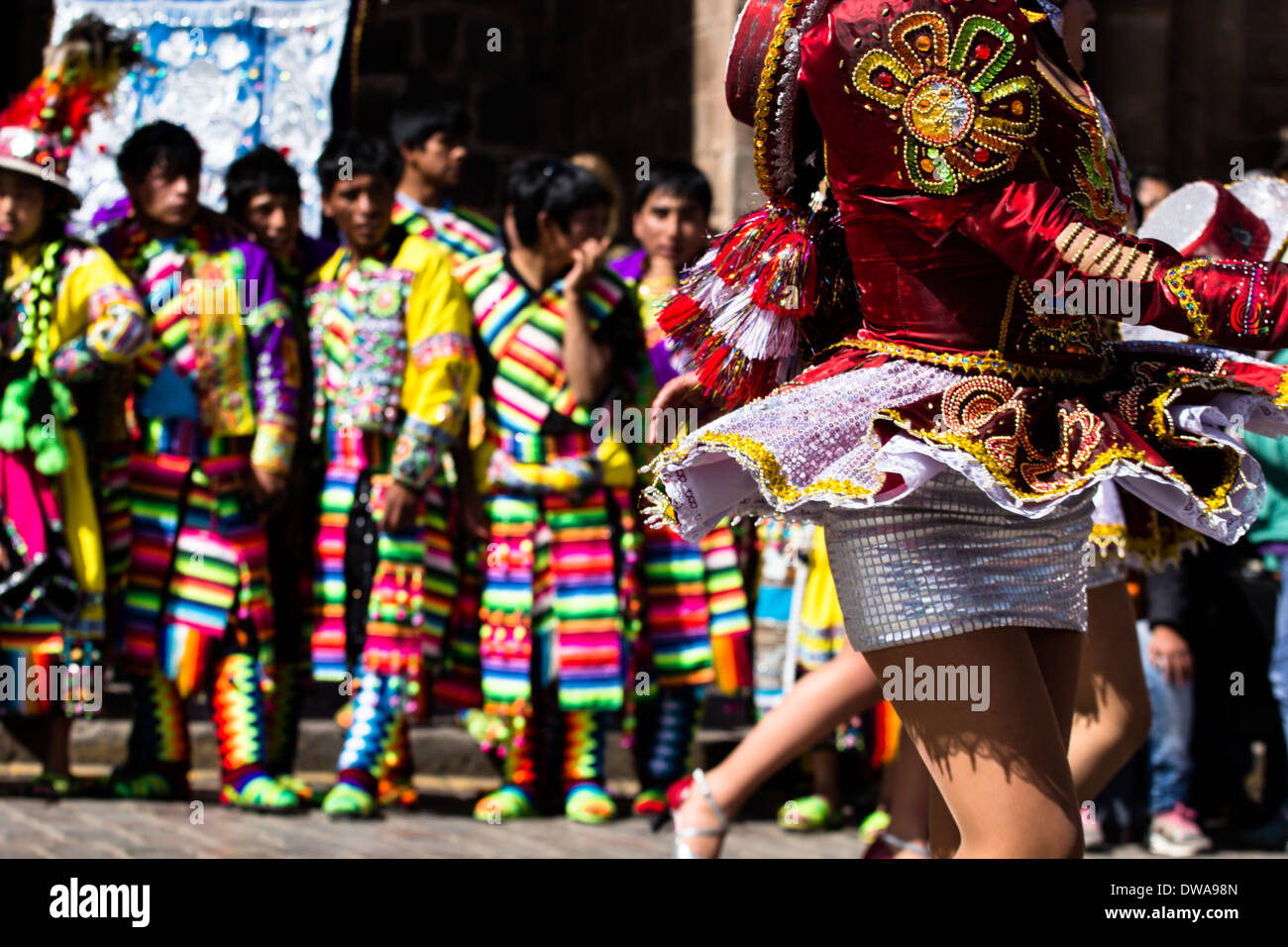 Peruvian dancers at the parade in Cusco Stock Photo - Alamy