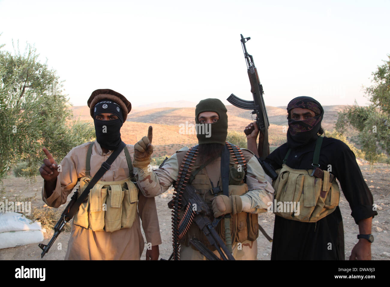 Aleppo, Syria, . 17th Oct, 2013. ISIS rebel militant soldiers on the ...