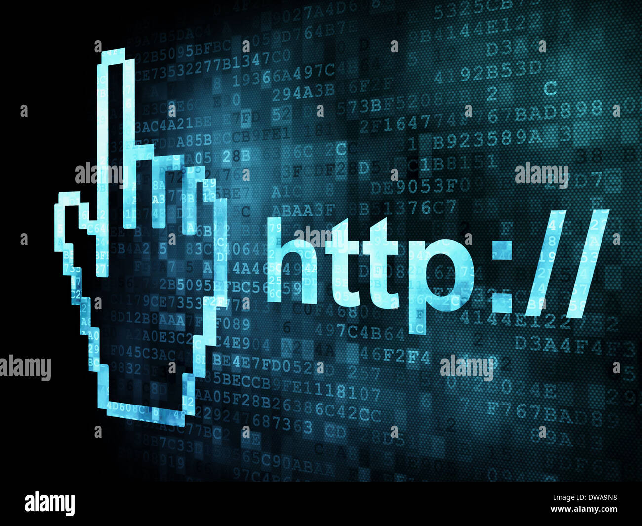 Cursor+http on digital screen Stock Photo - Alamy