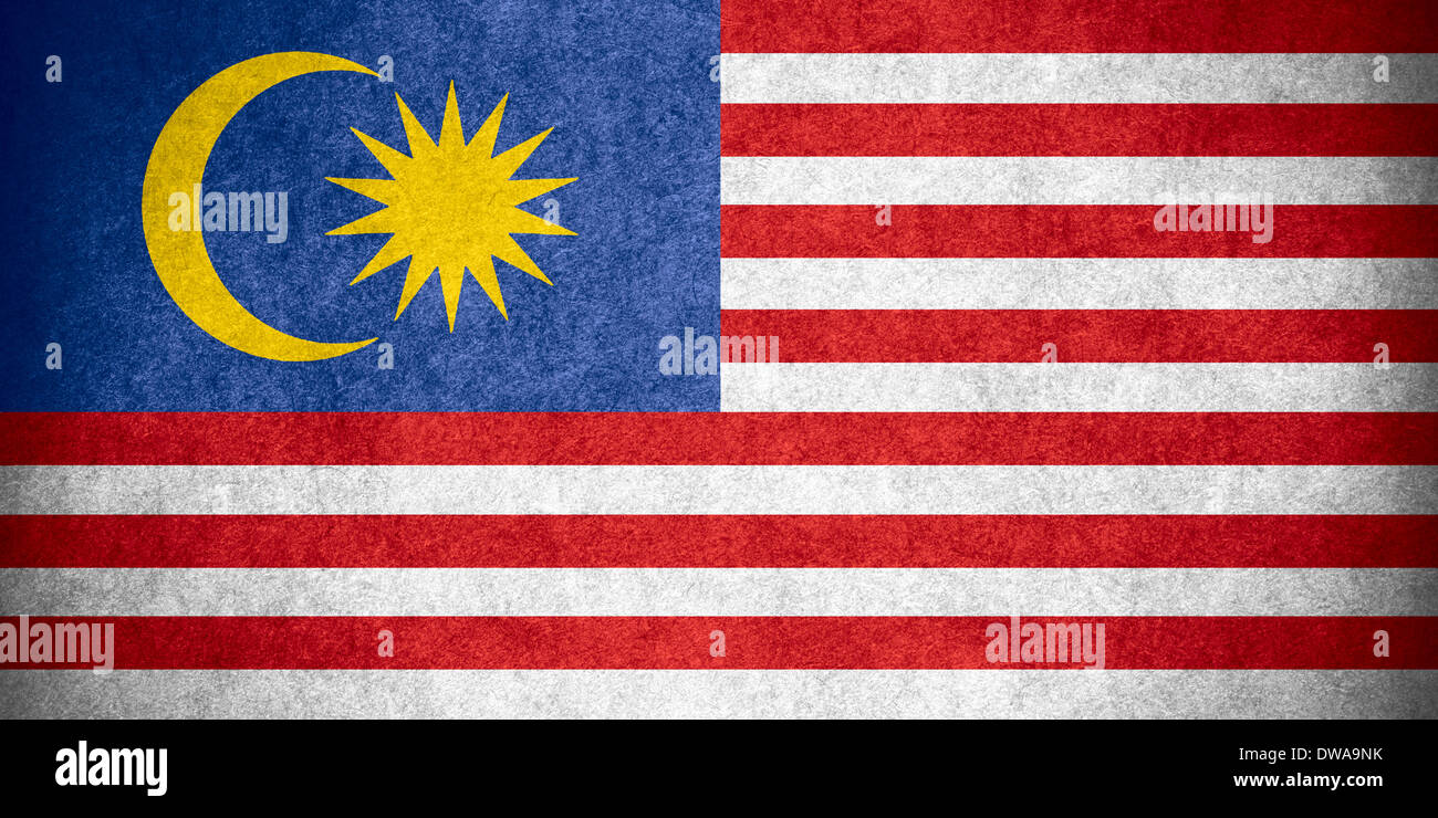 flag of Malaysia or Malaysian banner on paper rough pattern texture ...