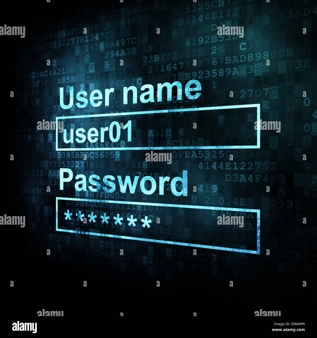 Security conceprt: Login form on digital sreen Stock Photo - Alamy