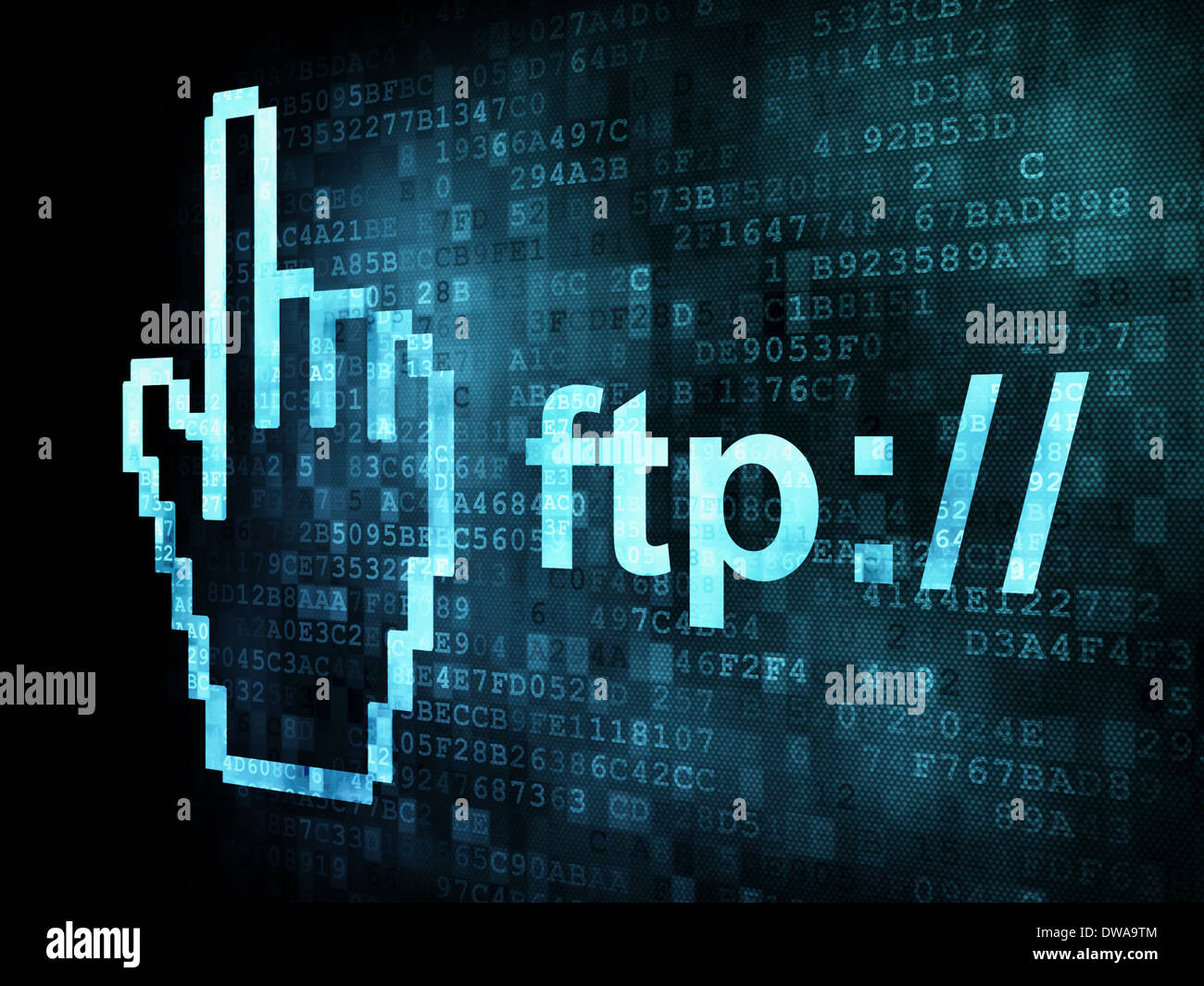 Cursor+ftp on digital screen Stock Photo - Alamy