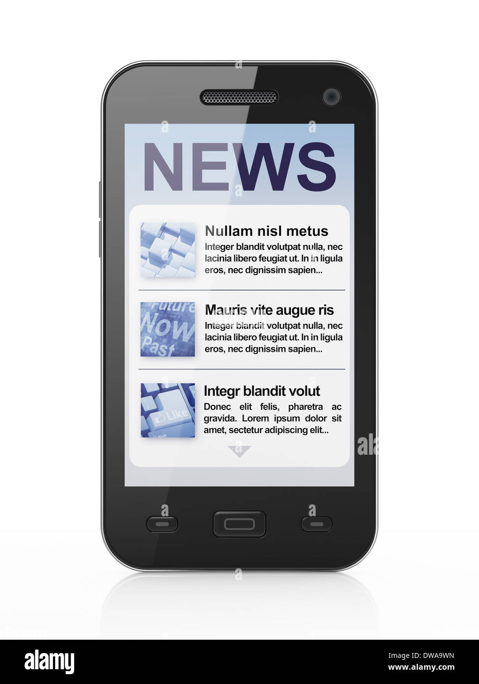 Digital news on smartphone screen Stock Photo - Alamy