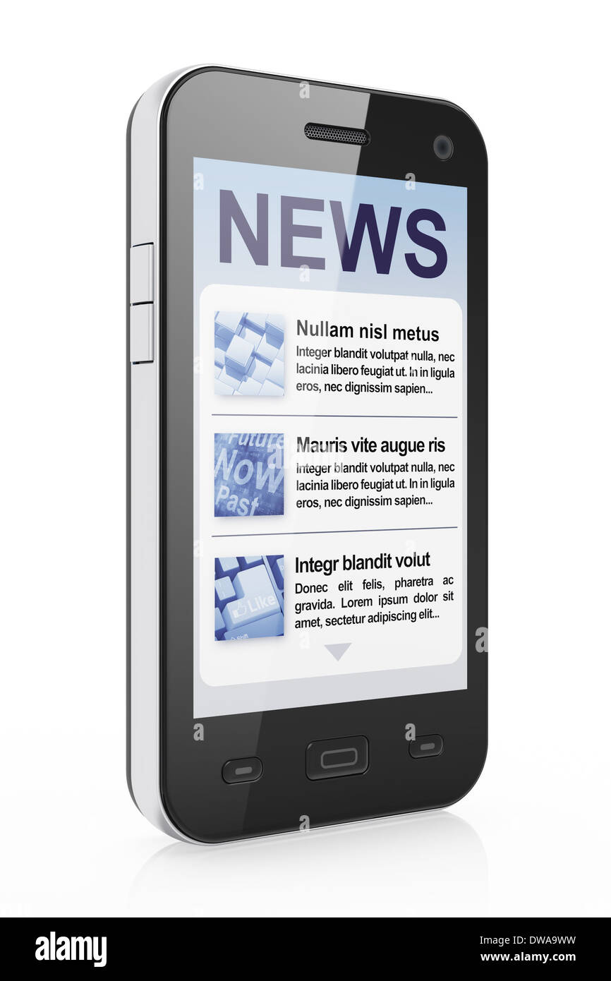 Digital news on smartphone screen Stock Photo - Alamy