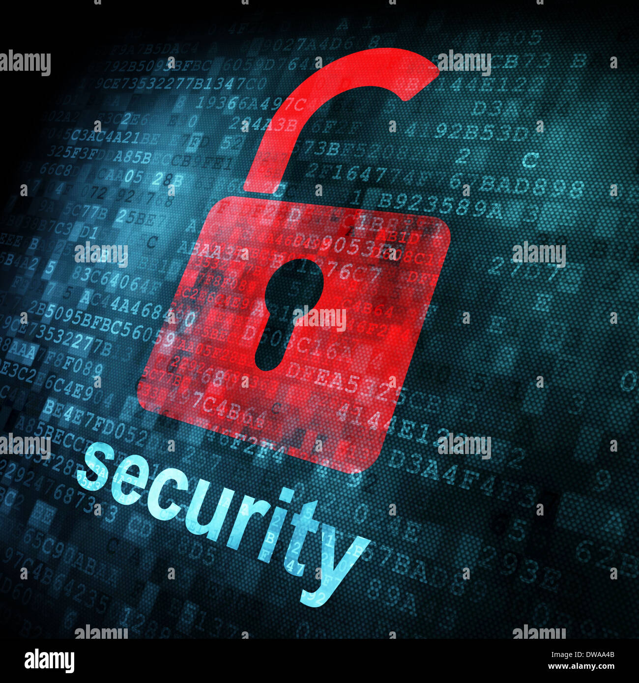 Security concept: Lock on digital screen Stock Photo - Alamy