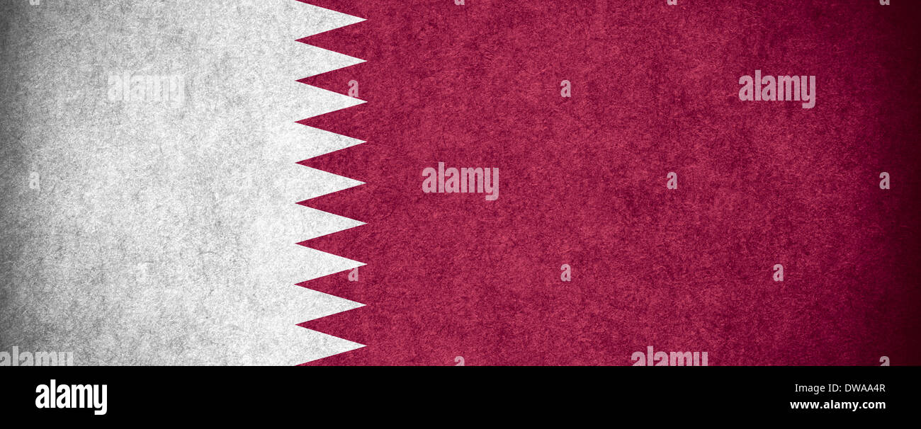 flag of Qatar or banner on paper rough pattern texture Stock Photo - Alamy