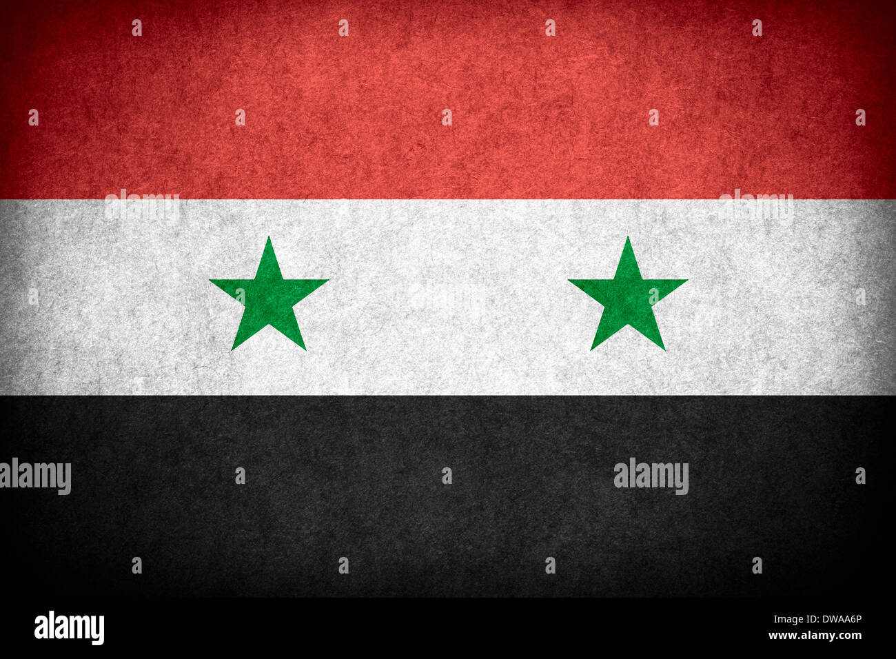 flag of Syria or Syrian national banner on paper rough pattern texture ...