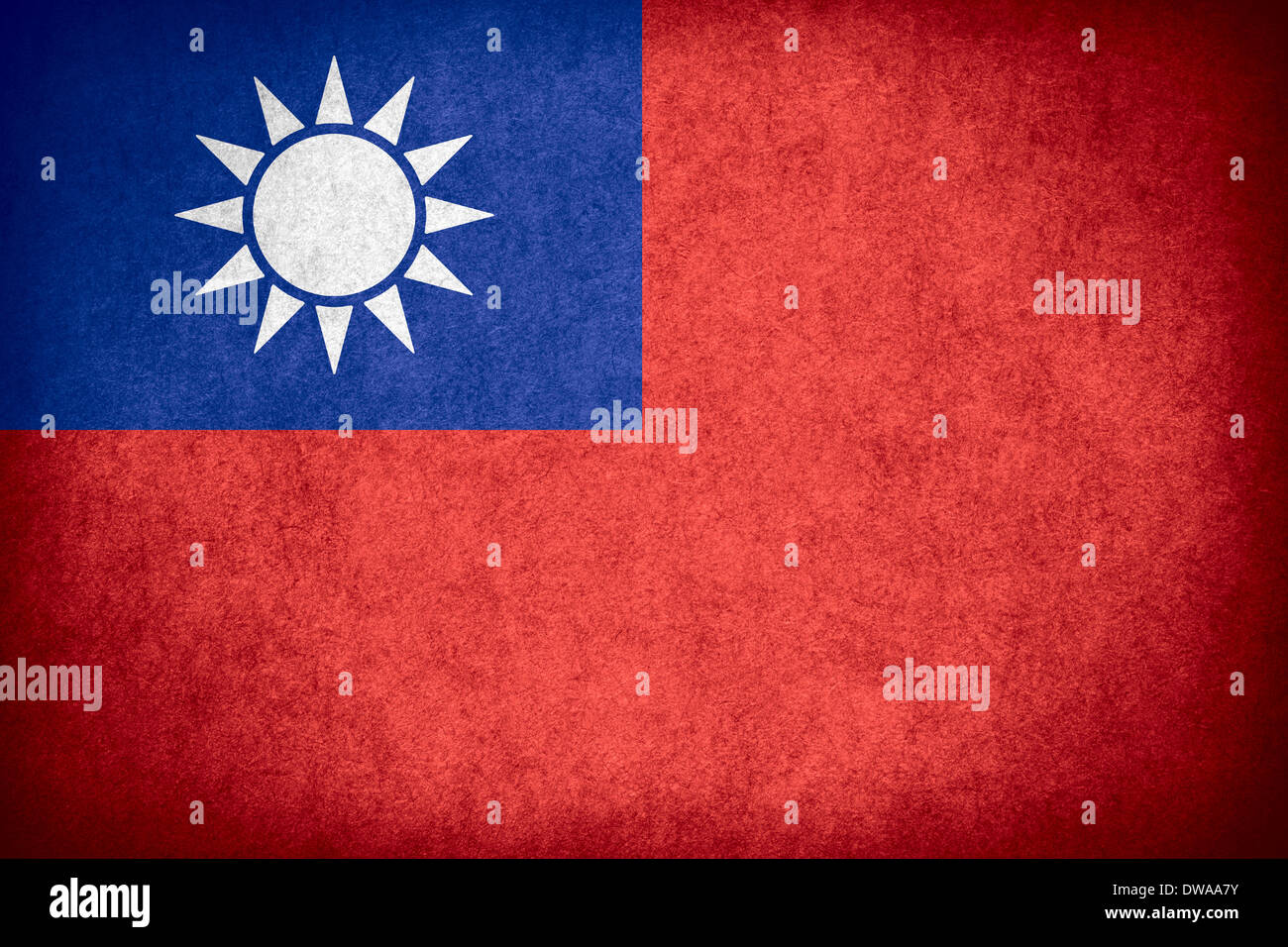 flag of Taiwan or Taiwanese banner on paper rough pattern texture Stock ...