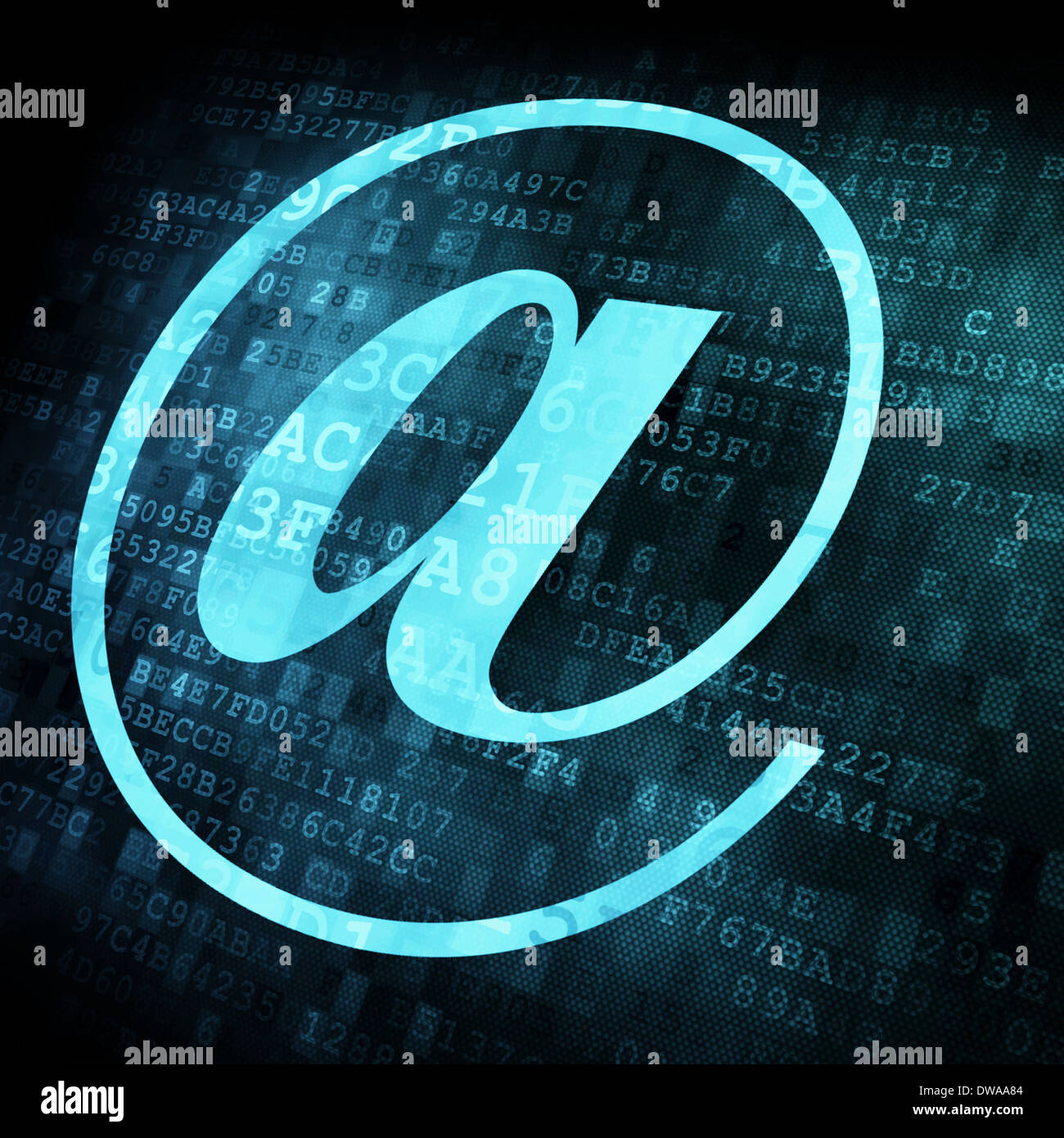 Arobase symbol on digital screen Stock Photo - Alamy