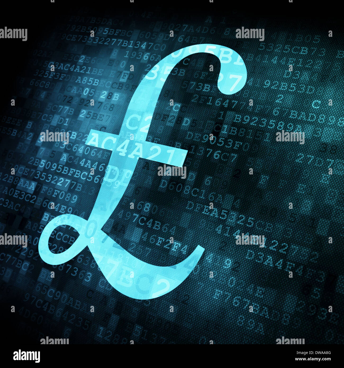 Pound sign on digital screen Stock Photo - Alamy