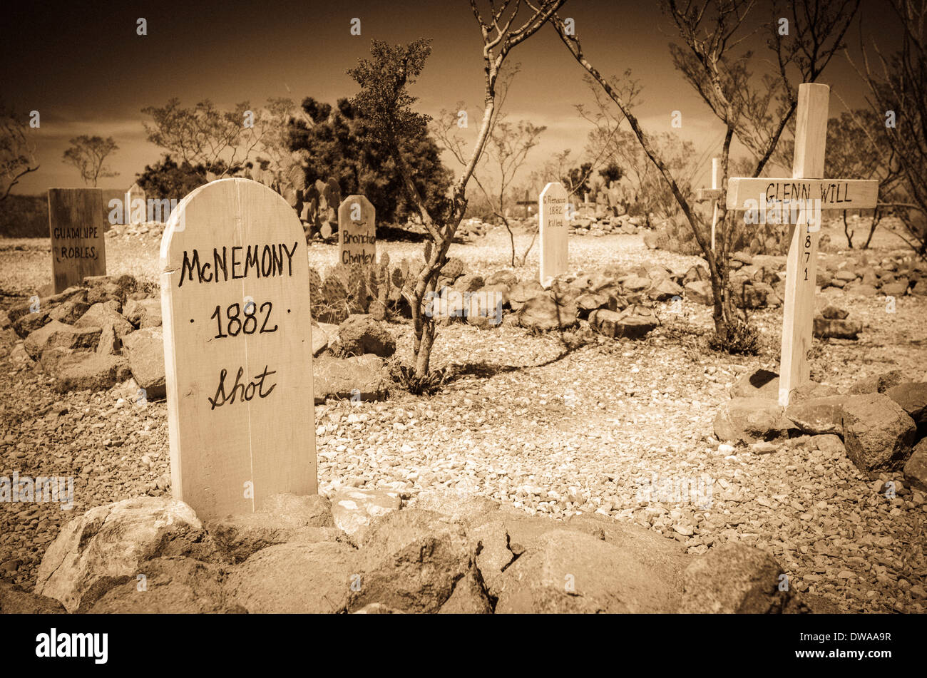 Boothill graveyard tombstone cochise county hi-res stock photography ...