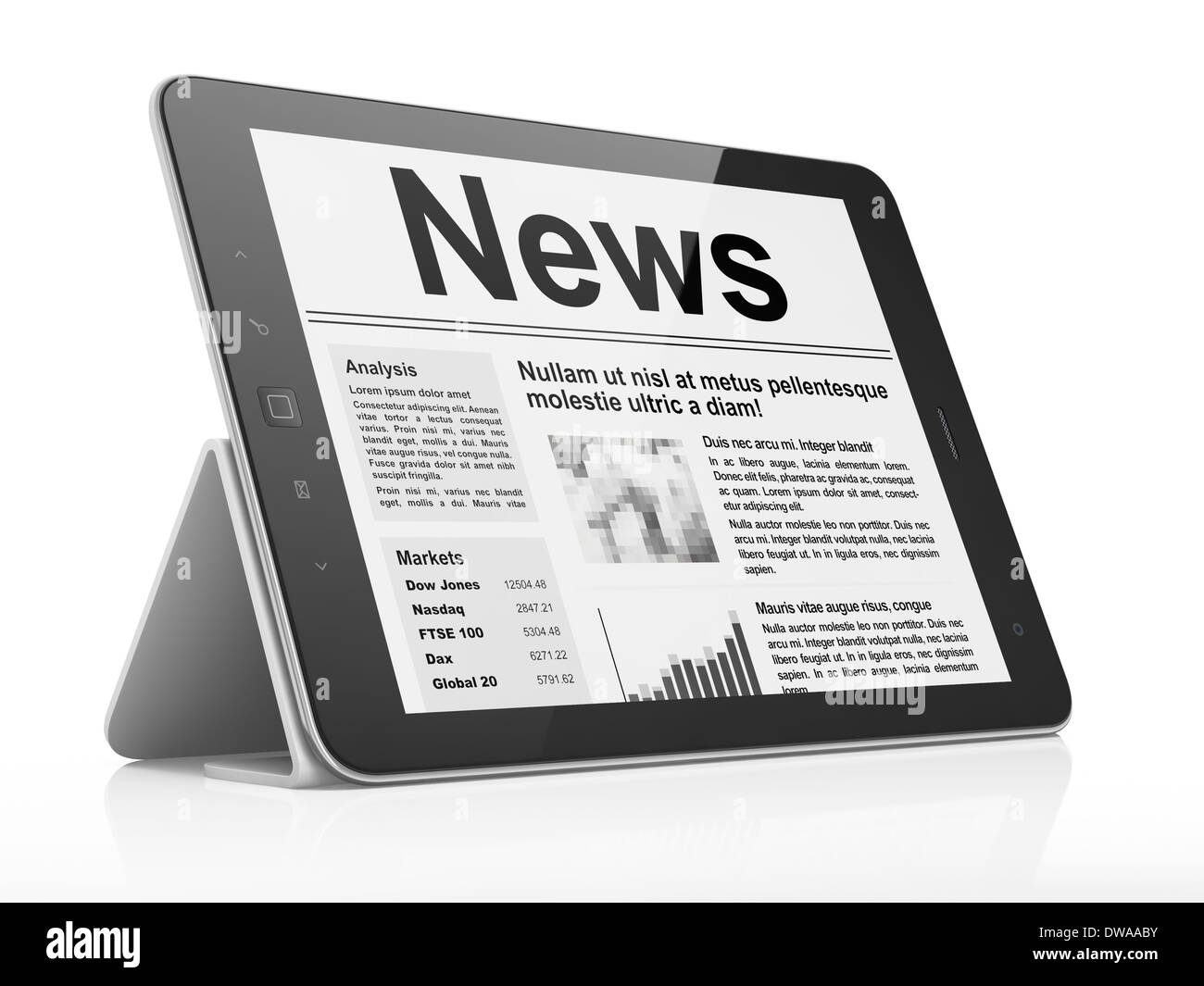 Newspaper tablet screen Black and White Stock Photos & Images - Alamy