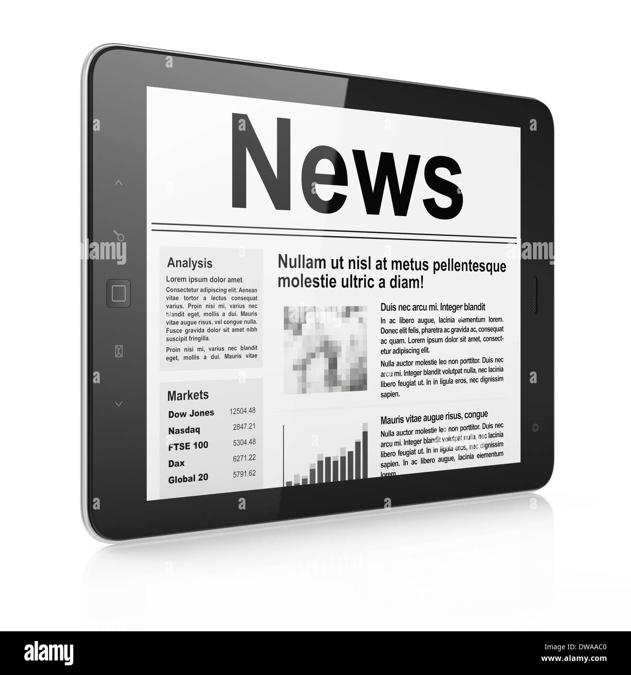 Digital newspaper tablet Black and White Stock Photos & Images - Alamy