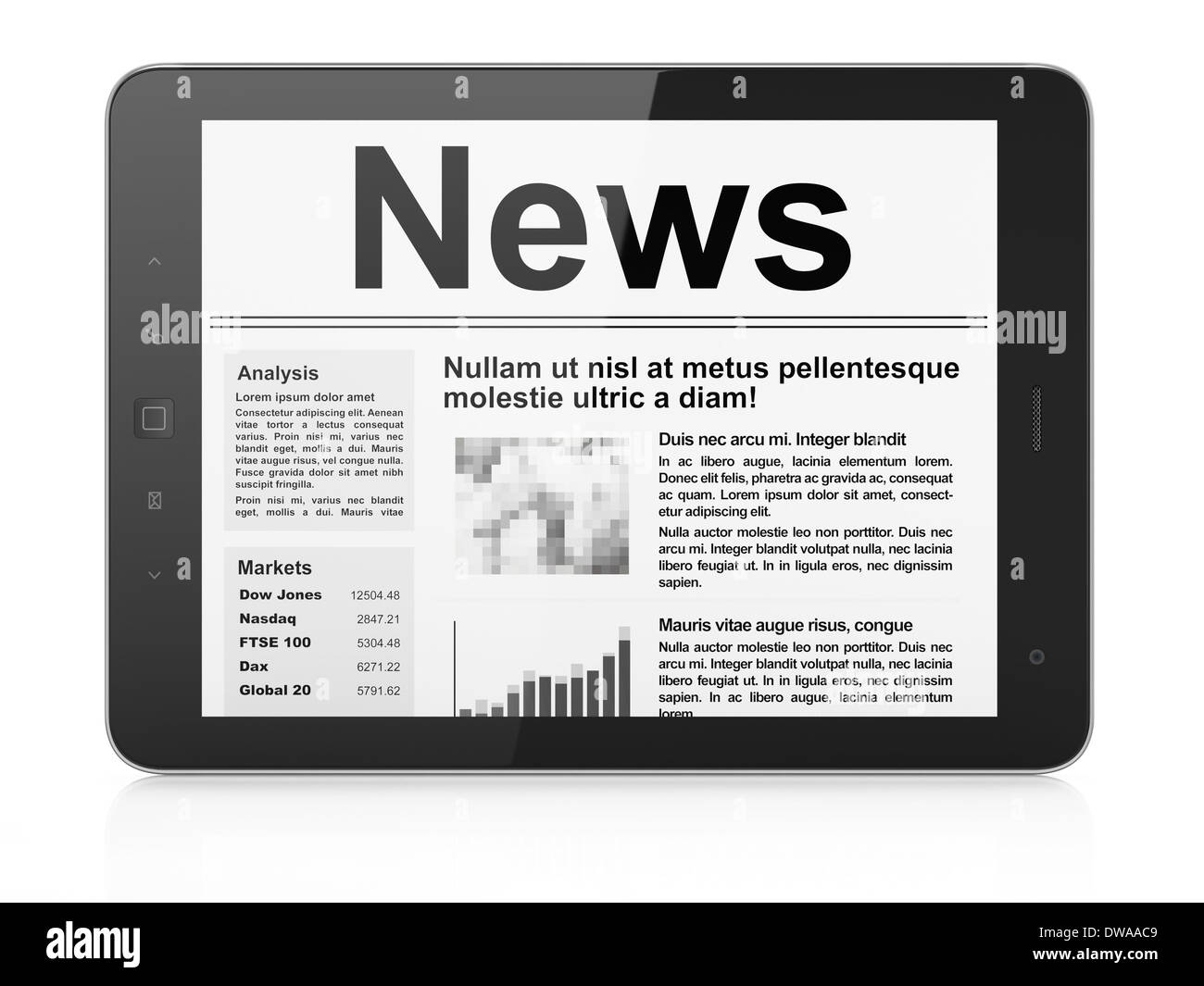 Newspaper tablet screen Black and White Stock Photos & Images - Alamy