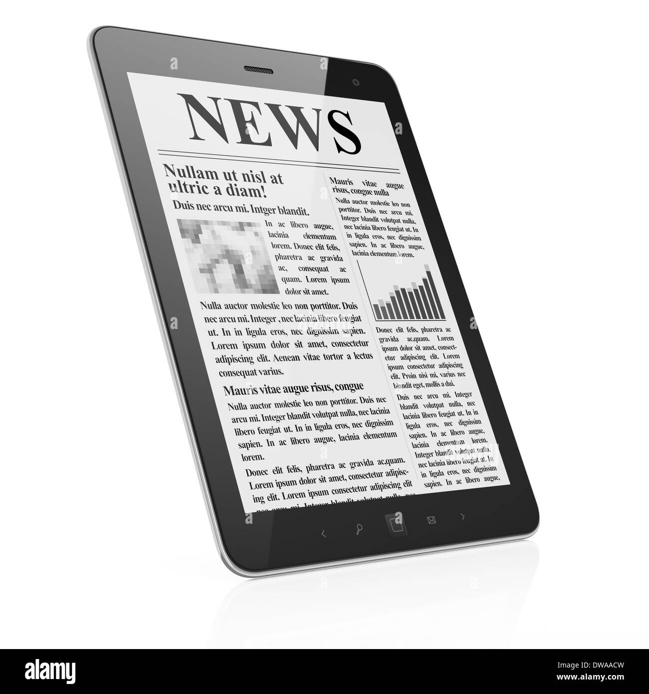 Newspaper tablet screen Black and White Stock Photos & Images - Alamy