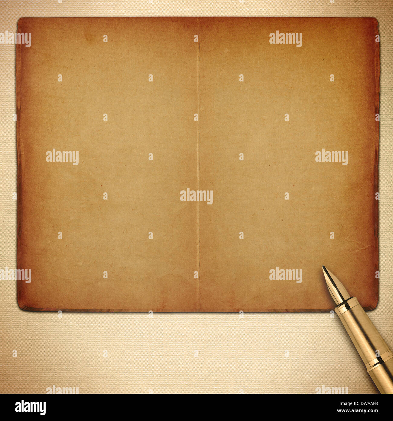 old empty pages book with pen or vintage brown texture Stock Photo - Alamy
