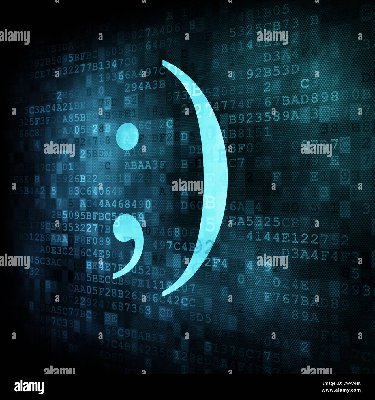 Emoticon on digital screen Stock Photo - Alamy