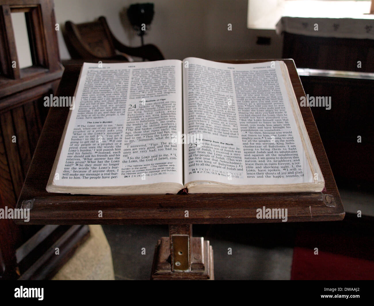 Bible on a lectern in a church Stock Photo - Alamy