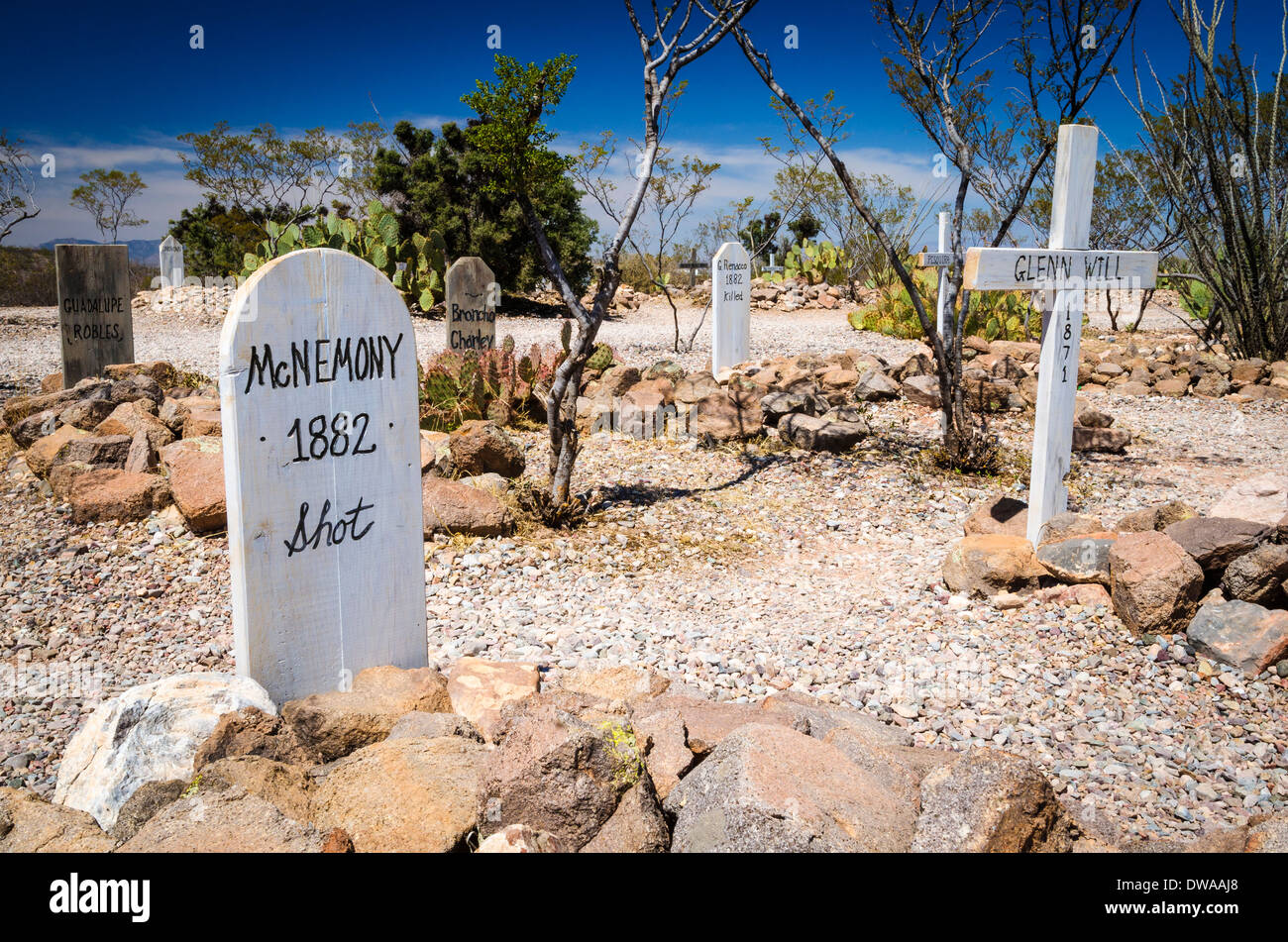 Graves at Boothill Graveyard, Tombstone, Arizona USA Stock Photo - Alamy